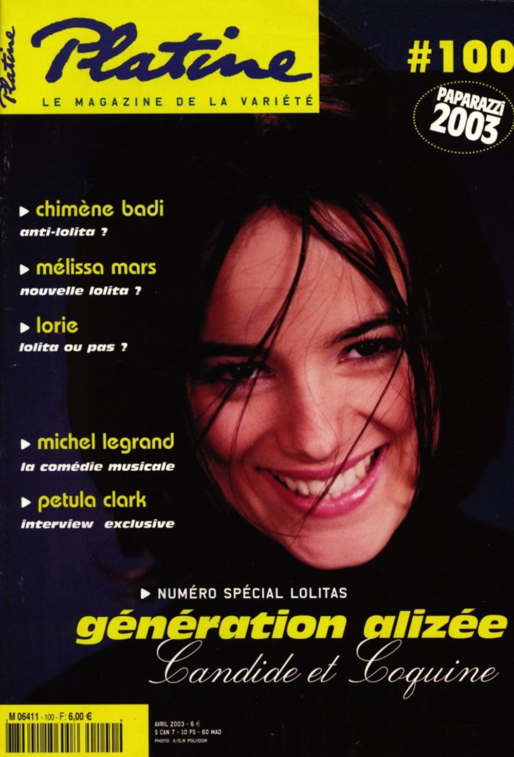 magazine Platine Avril 2003 Alizée vendu au numéro